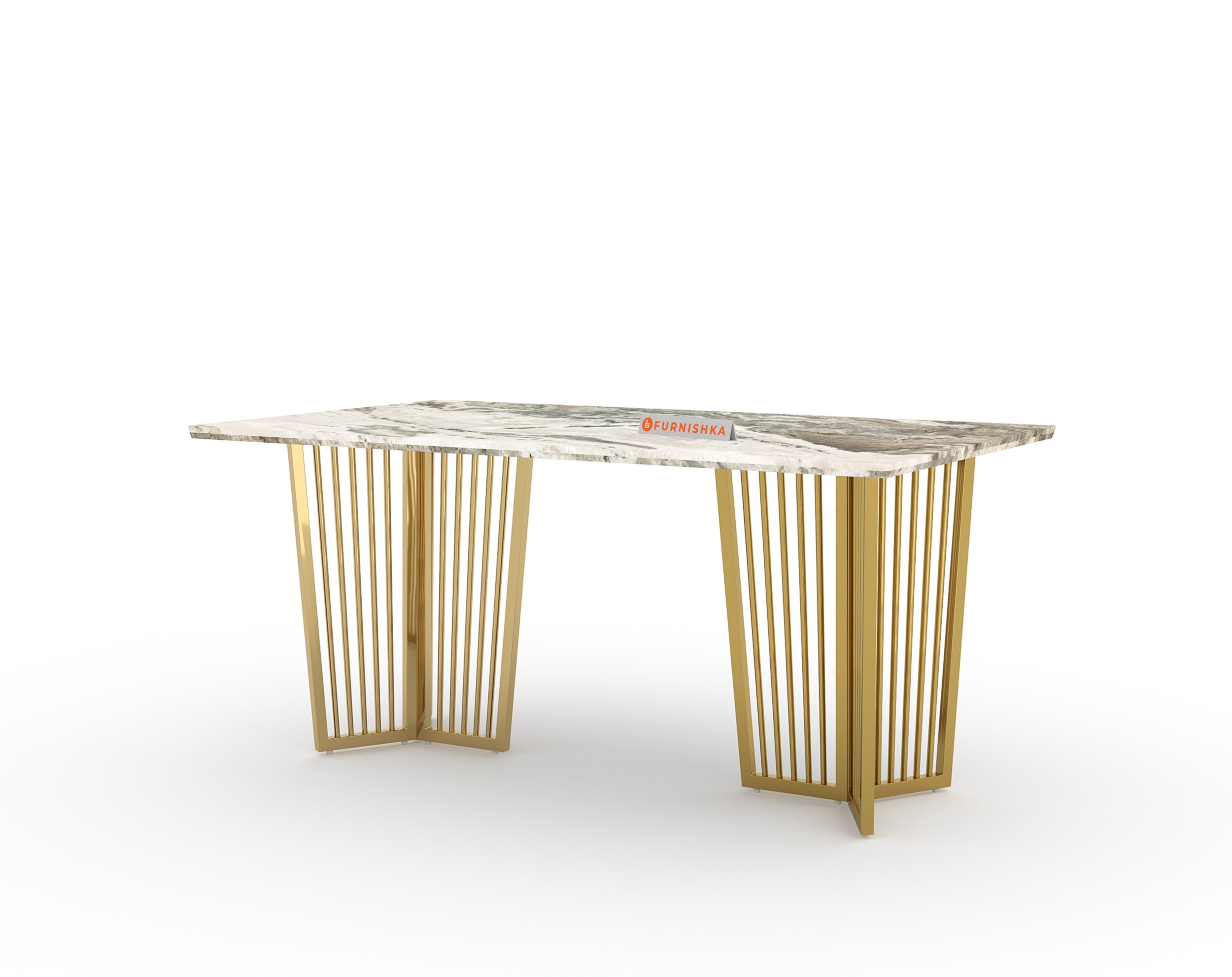 Barolo Dining Table with Green Choco Marble Top - 4 Seater – furnishkastore